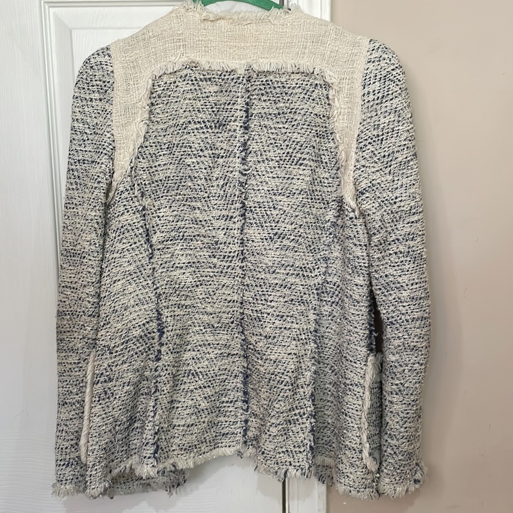 Navy And Cream Tweed Jacket From Rebecca Taylor - Gem